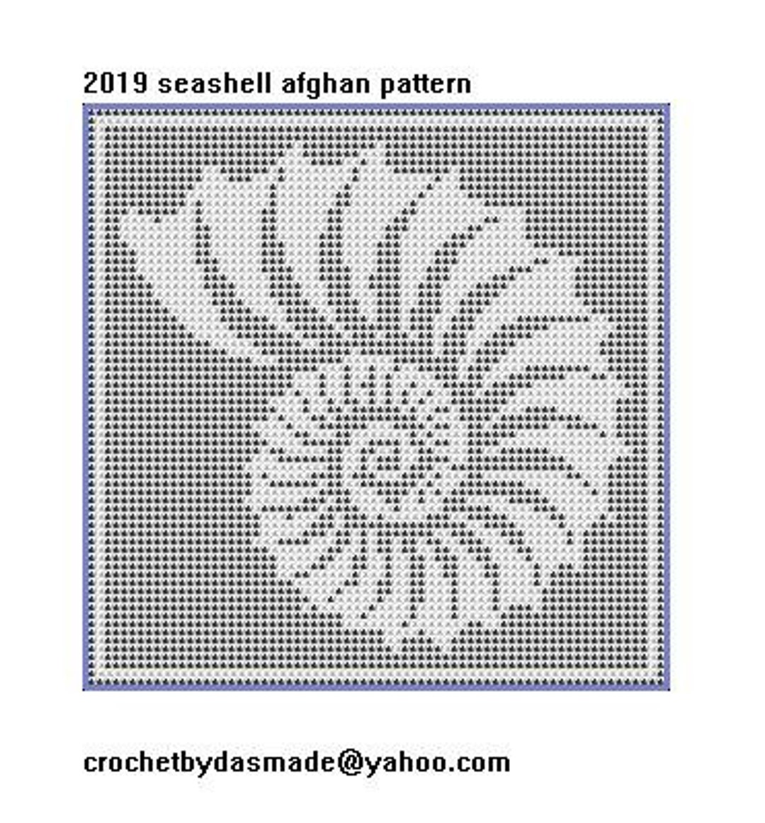 Seashell Filet Crochet Doily Afghan Wall Hanging Mat Pattern Item 2019 ...