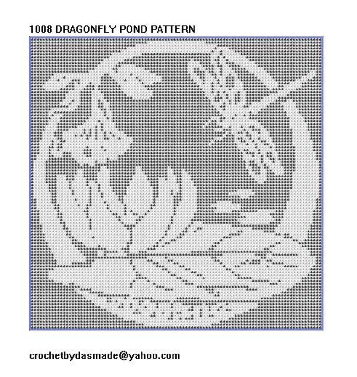 Item 1008 Dragonfly Filet Crochet Pattern for Afghan Wall Hanging ...