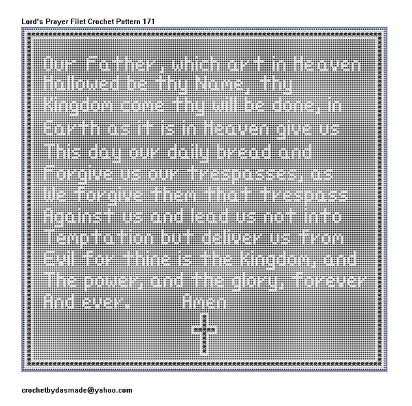 The Lord's Prayer Thread Filet Crochet Wall Hanging Pattern - Etsy Canada
