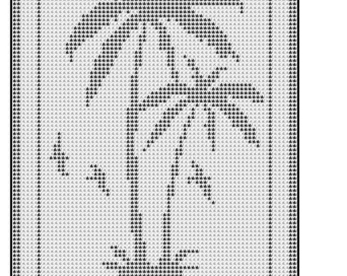 Palm Tree Scene Filet Crochet Pattern Afghan Item 1071a - Etsy