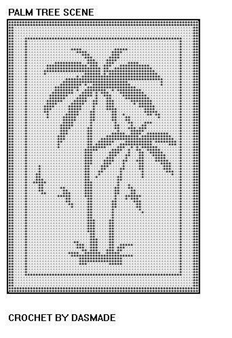 Palm Tree Scene Filet Crochet Pattern Afghan Item 1071a - Etsy