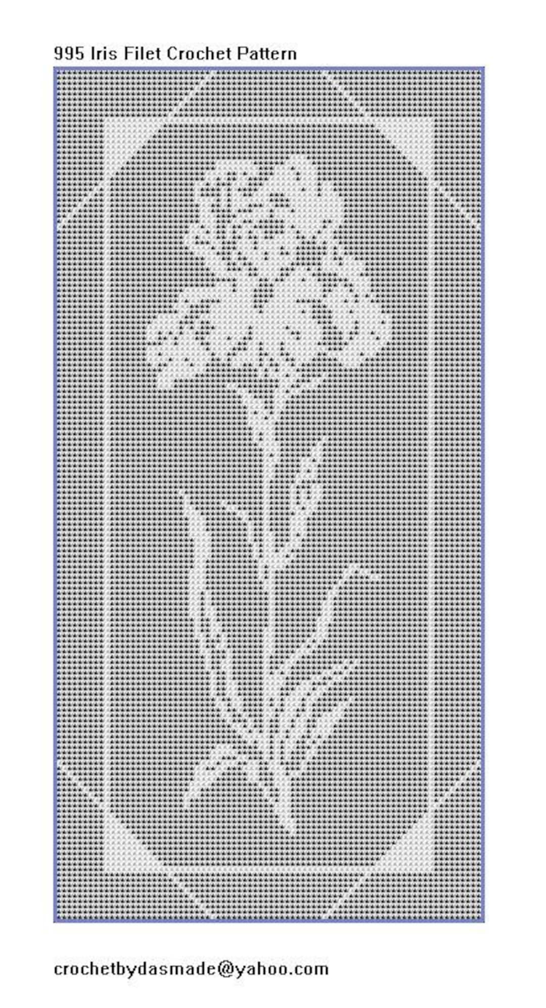 995 Iris Filet Crochet Doily Table Mat Runner Pattern PDF Digital ...