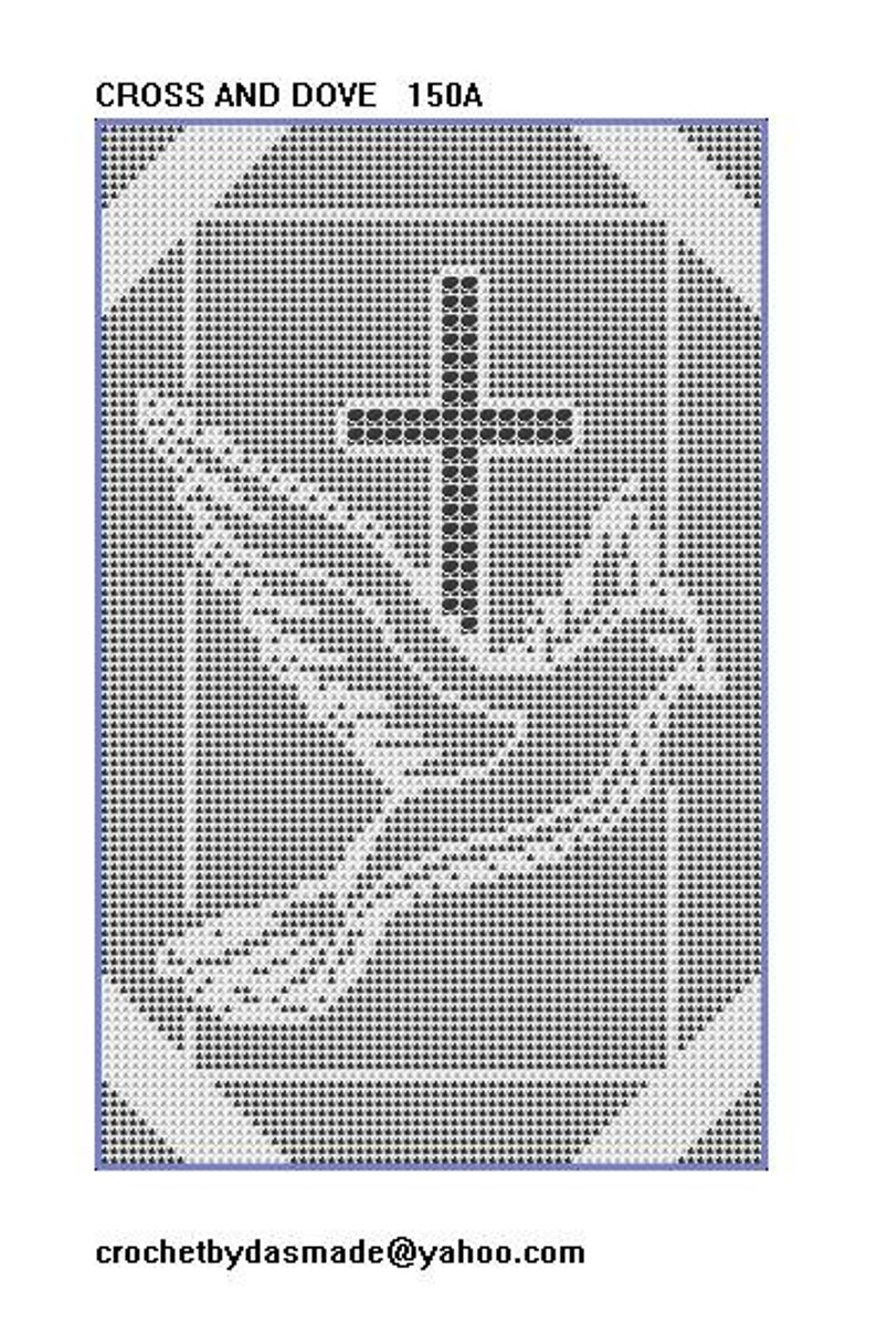 150A Dove Cross Filet Crochet Doily Table Mat Wallhanging Pattern PDF ...