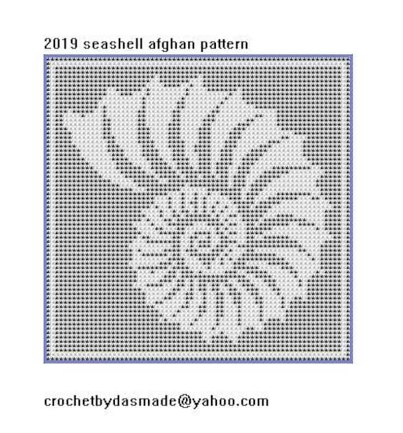 2019 Seashell Afghan Doily Wallhanging Tablemat Filet Crochet Pattern ...