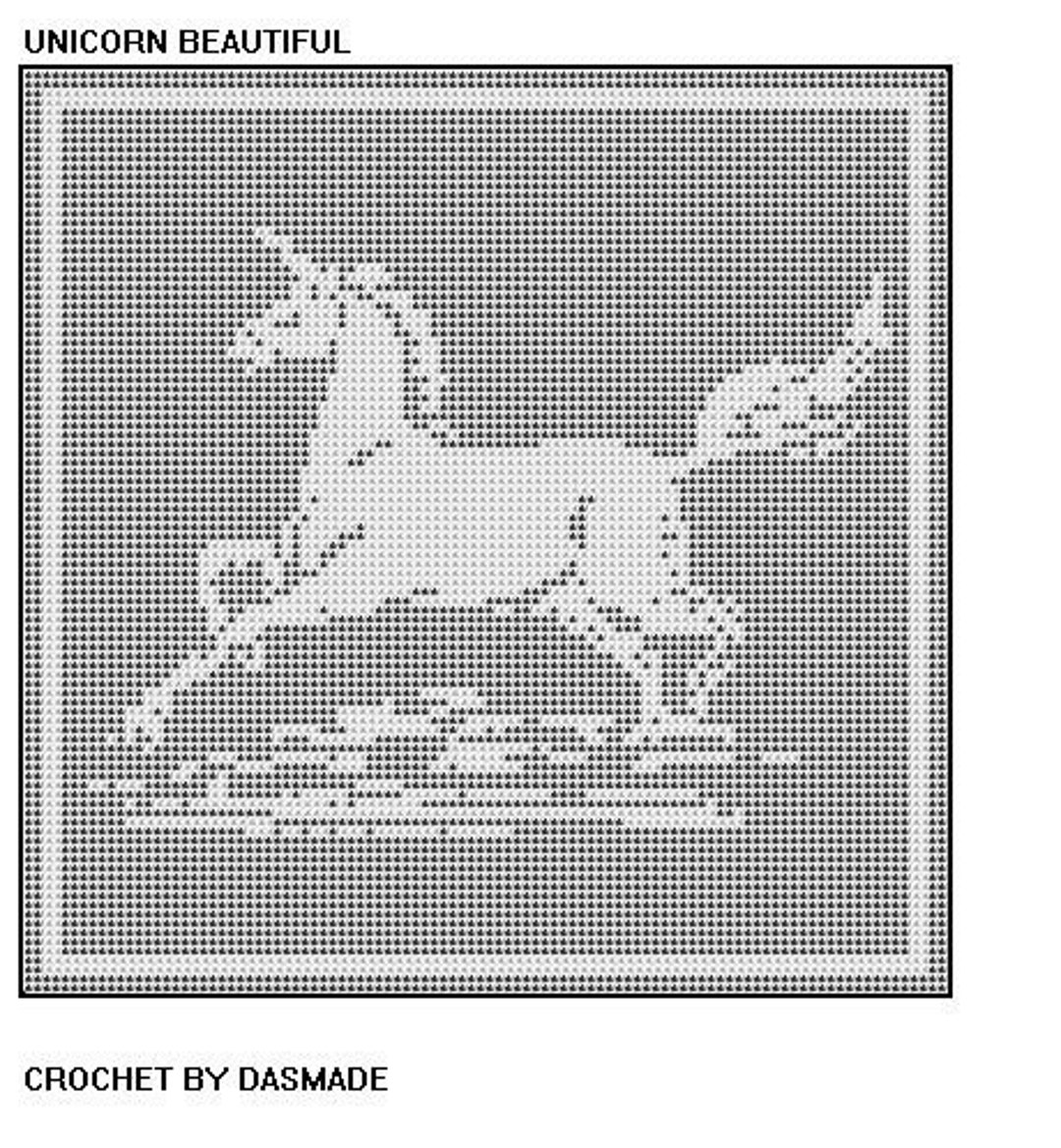 514 Beautiful Unicorn Filet Crochet Pattern Email - Etsy