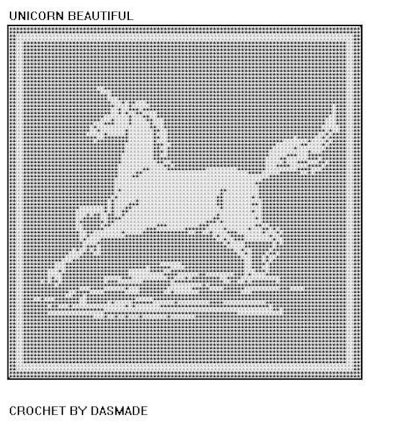 514 Beautiful Unicorn Filet Crochet Pattern Email - Etsy