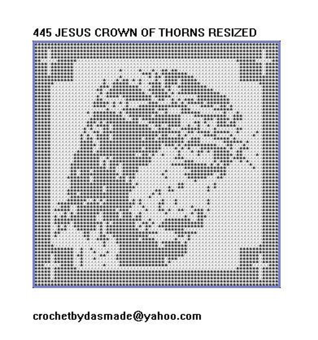Item 445a Jesus Resized Filet Crochet Afghan Doily Wall Hanging ...