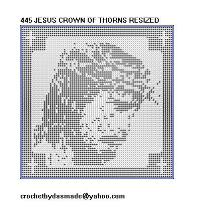 Item 445a Jesus Resized Filet Crochet Afghan Doily Wall Hanging ...