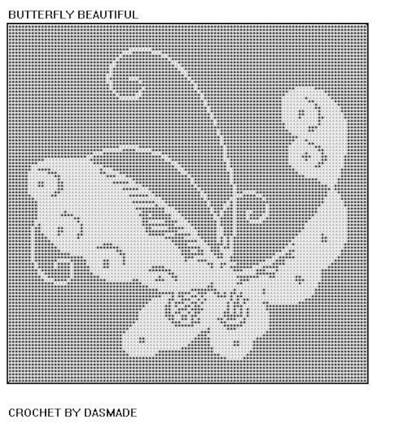 Butterfly Filet Crochet Doily Afghan Wall Hanging Pattern Digital 52 - Etsy