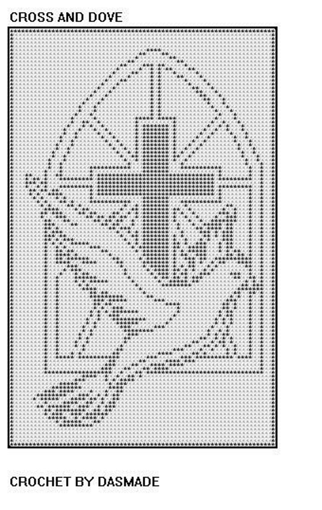 Cross With Dove Filet Crochet Pattern Afghan Wall Hanging Digital ...