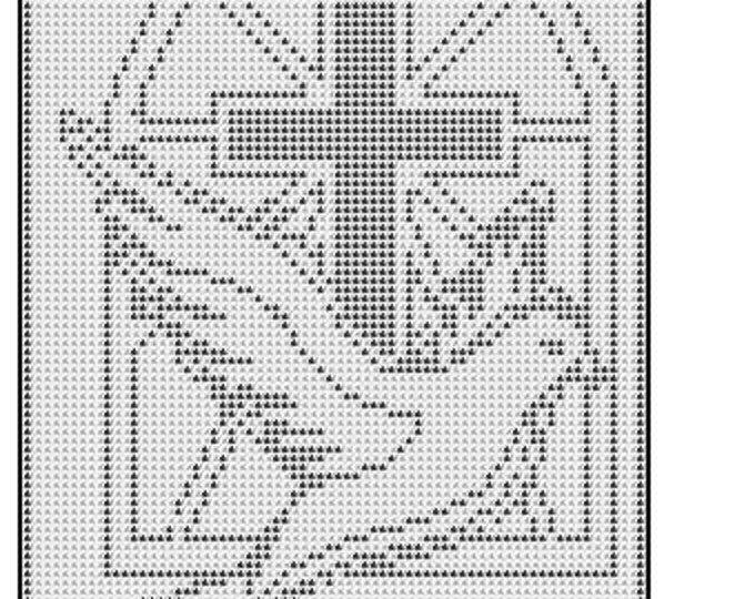 Cross With Dove Filet Crochet Pattern Afghan Wall Hanging Digital ...