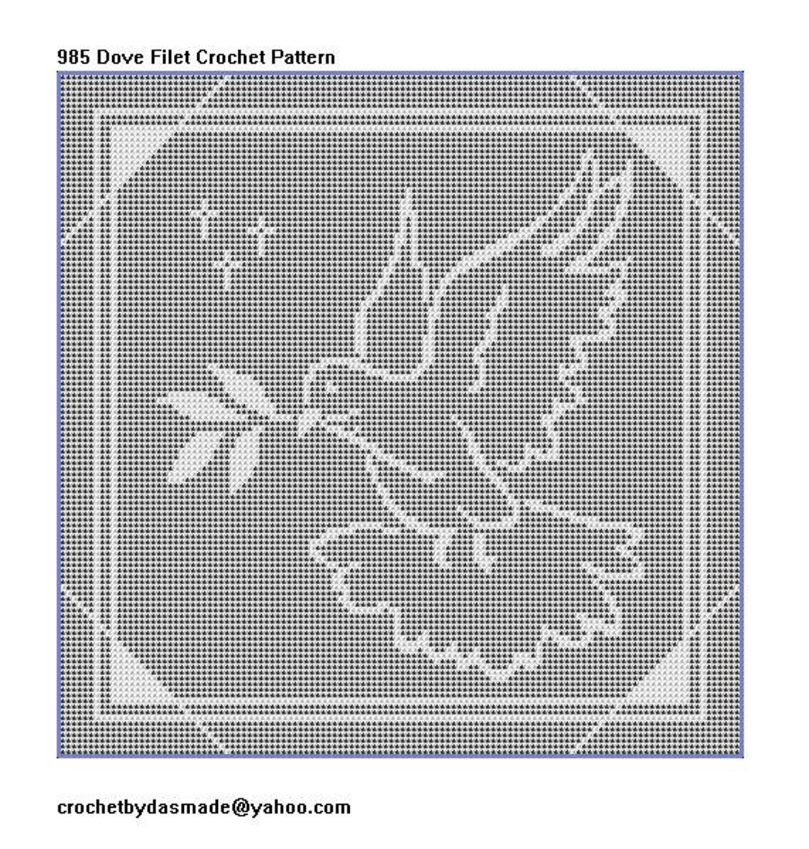 Dove Filet Crochet Doily Afghan Wall Hanging Pattern Item 985 - Etsy