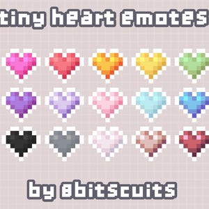 Tiny Heart Emotes / Sub Badges • Pixel Art Icons • Cute Twitch Assets ...