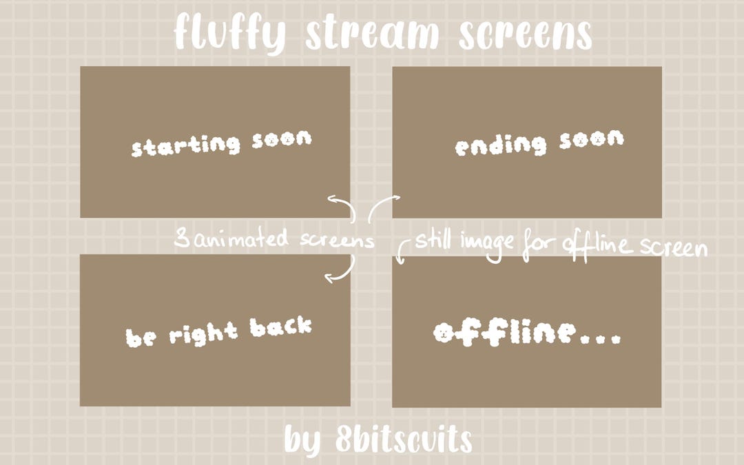 ANIMATED Fluffy Streaming Screens • Kawaii Teddy Bear Aesthetic ...