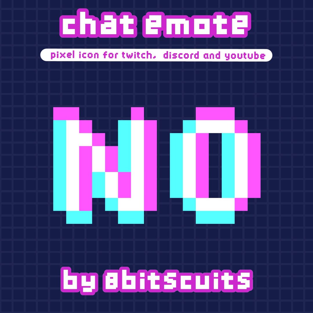 Chat Emote • Pixel Game Glitch Text Icon • Twitch / Discord / Youtube ...