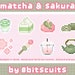 Matcha & Sakura • Pixel Art Icon Pack • Cute Twitch Sub Bit Badges ...