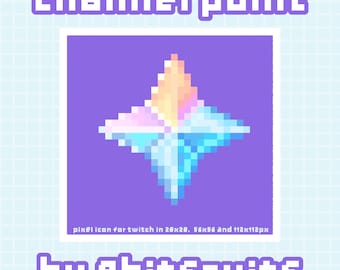 Pink Crescent Moon Channel Point • Pixel Art Icon • Cute Twitch Reward ...