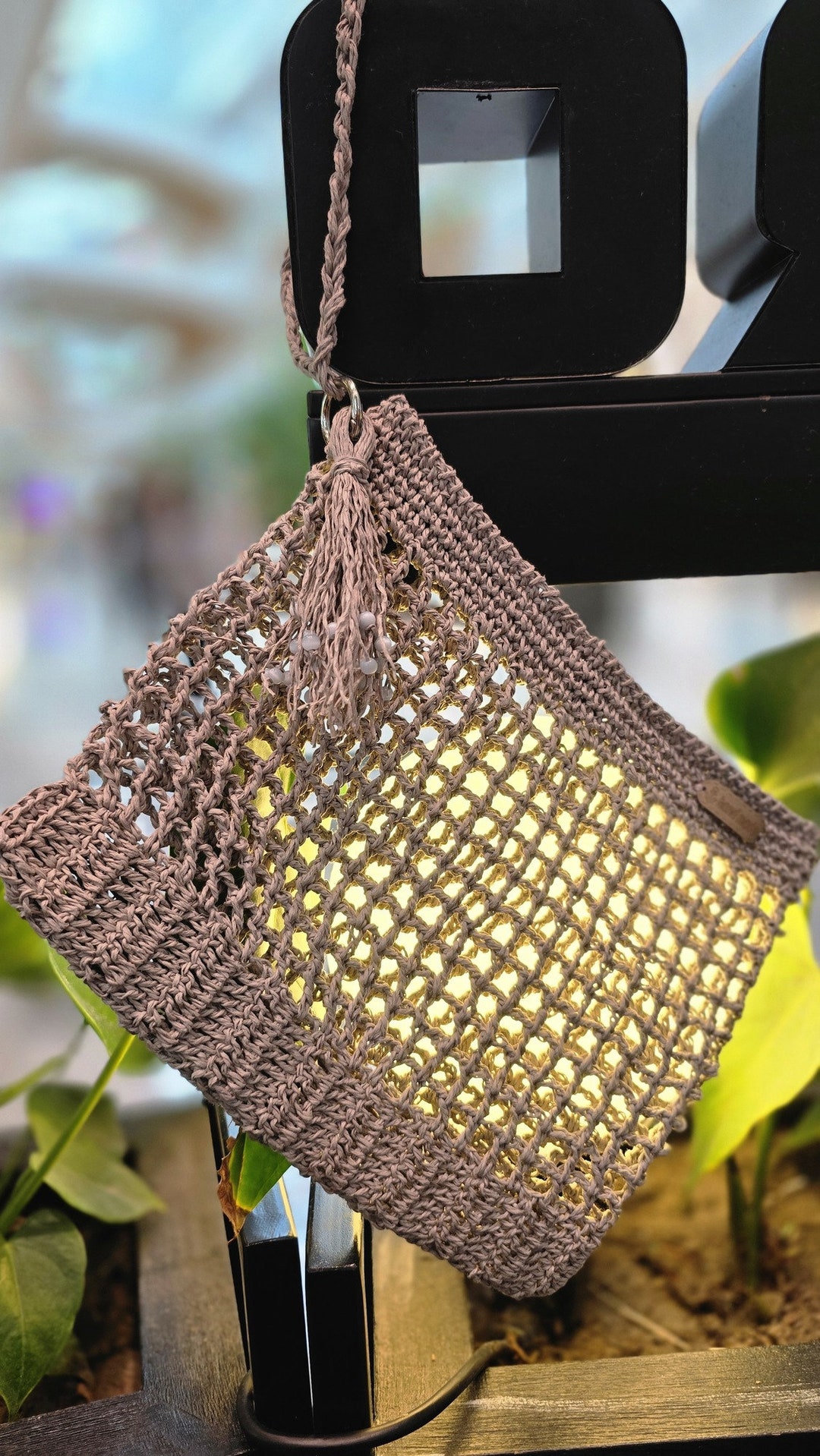 Crochet Mesh Clutch for Woman,woven Strow Summer Handbag,fishnet Purse ...