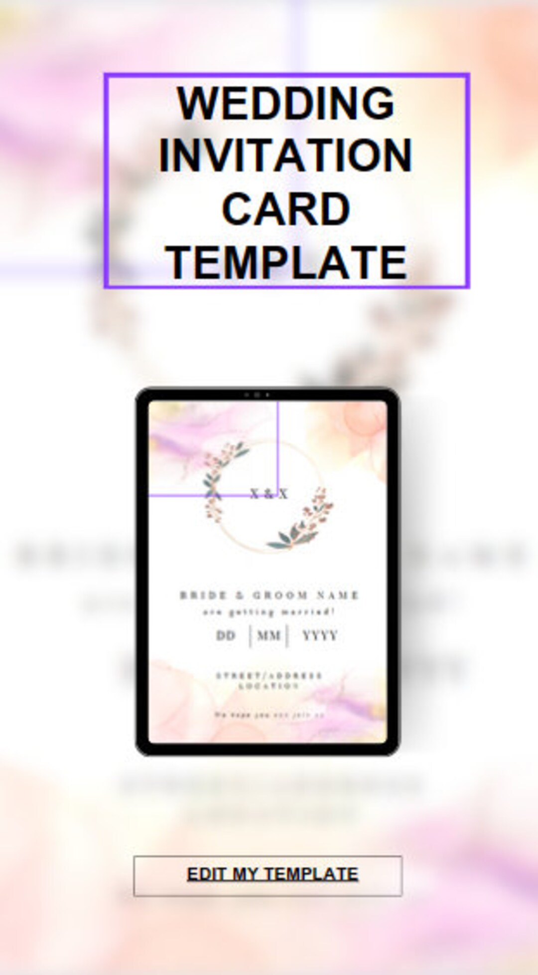 Wedding Invitations Card Template - Etsy