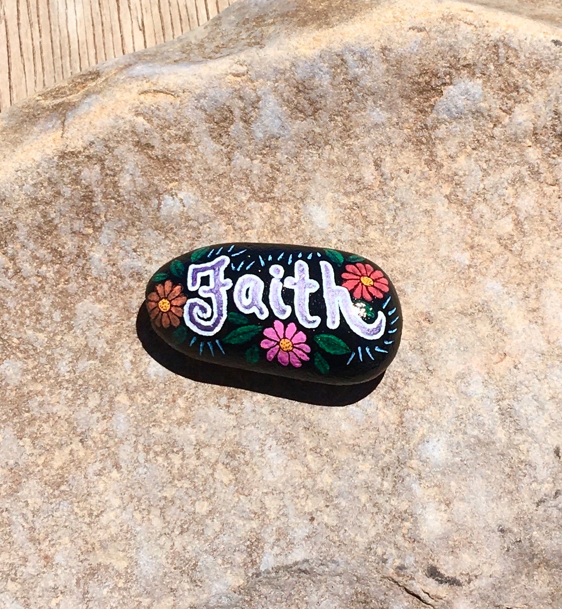 Hand Painted Have Faith Art Rock Pocket Stone Mini Art Painted | Etsy