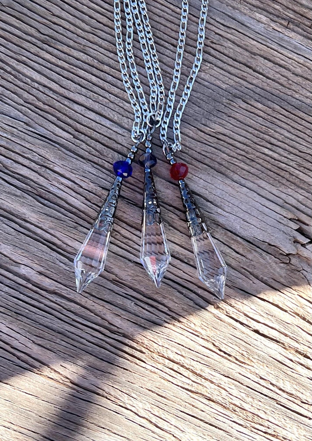 Asfour Faceted Crystal Prism Pendant Necklace Egyptian Crystals ...