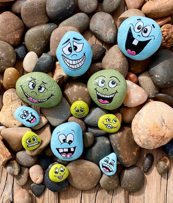 Hand Painted Rock Faces Word Rocks Dabbles & Babbles