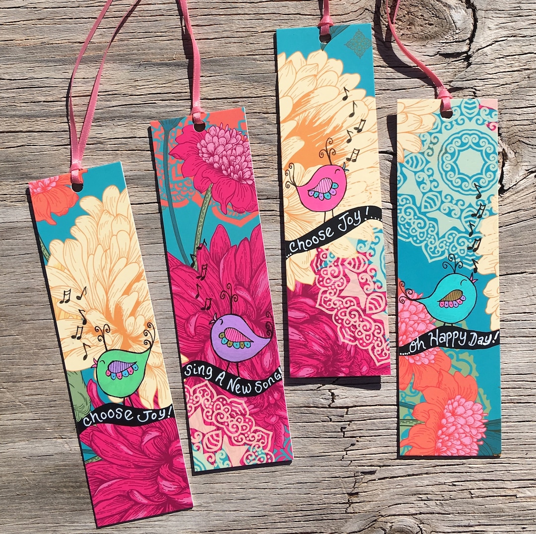 Hand Painted Bookmarks YOU CHOOSE Style Bookworm Gift - Book Lover ...