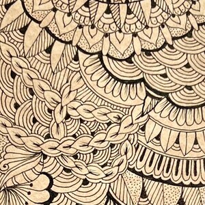 Spring Tangle ACEO ORIGINAL Zentangle Style Ink Aged Parchment Paper ...
