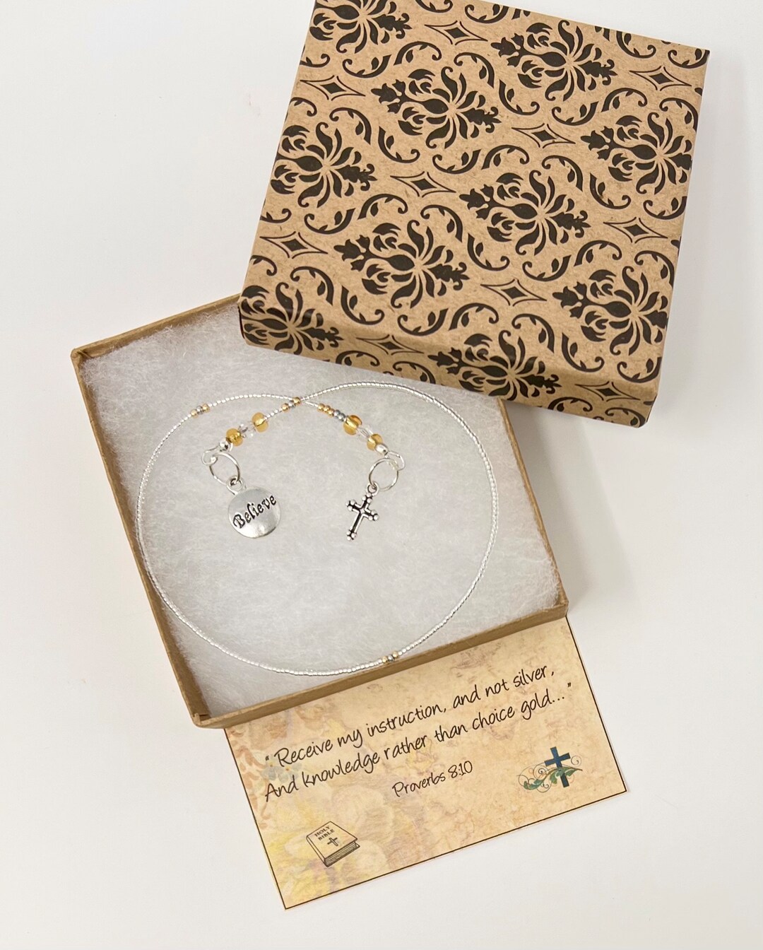 Assorted Beaded Bookthongs Christian Bookmarks Bookworm Gift Bible ...