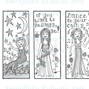 DIY Printable Coloring Page BOOKMARKS - Instant PDF Digital Download ...