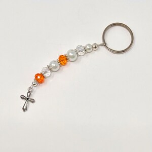 Handcrafted Swarovski & Czech Crystal Glass Pearls Keychain Christian ...