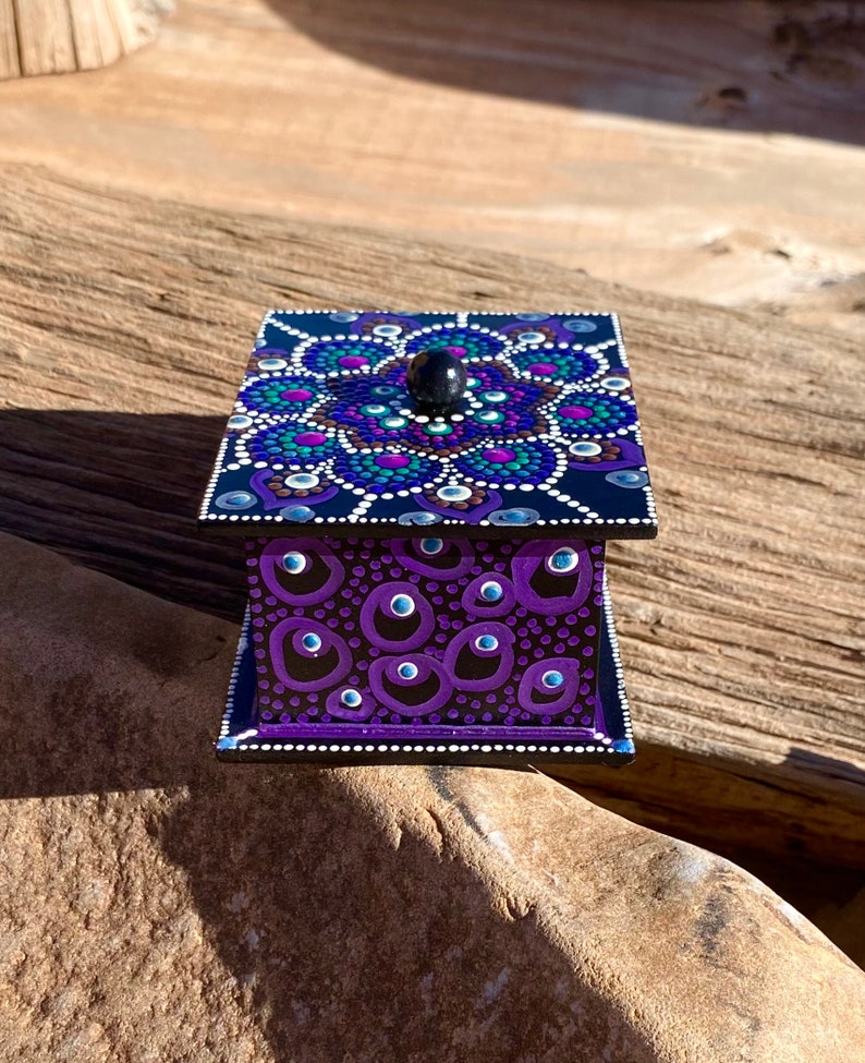 Hand Painted Decorative Trinket Boxes YOU Choose Dotted Mandala Dot Art ...
