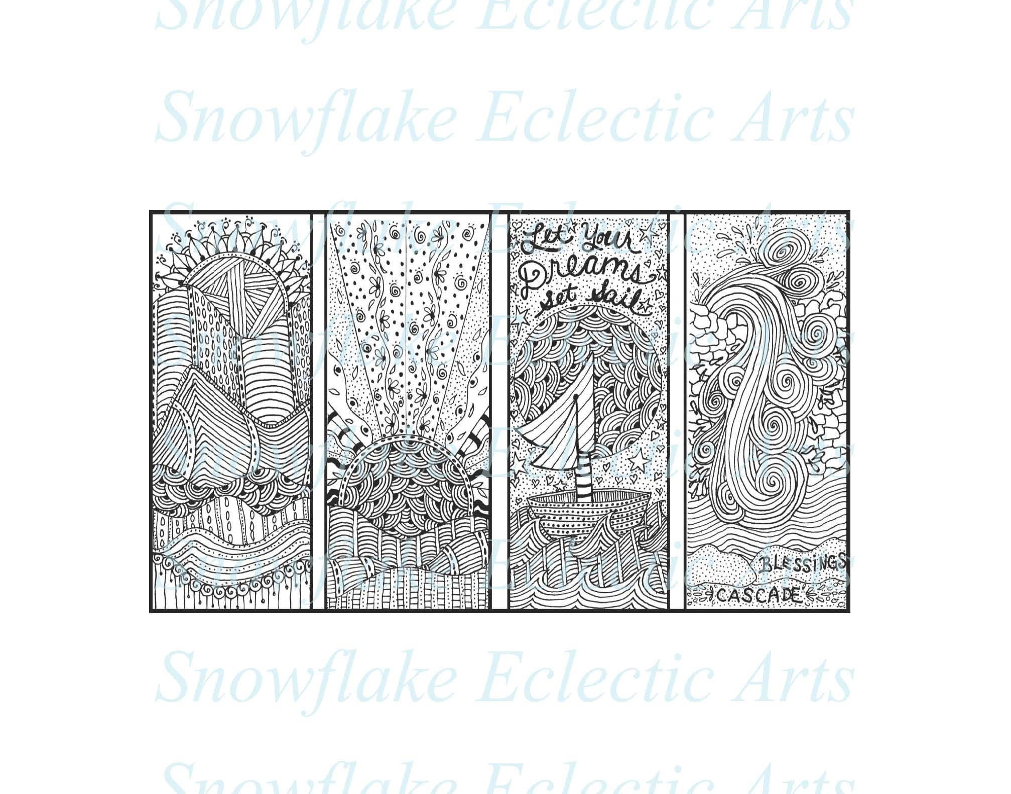 DIY Bookmarks Instant PDF Digital Download Printable Coloring Page MINI ...