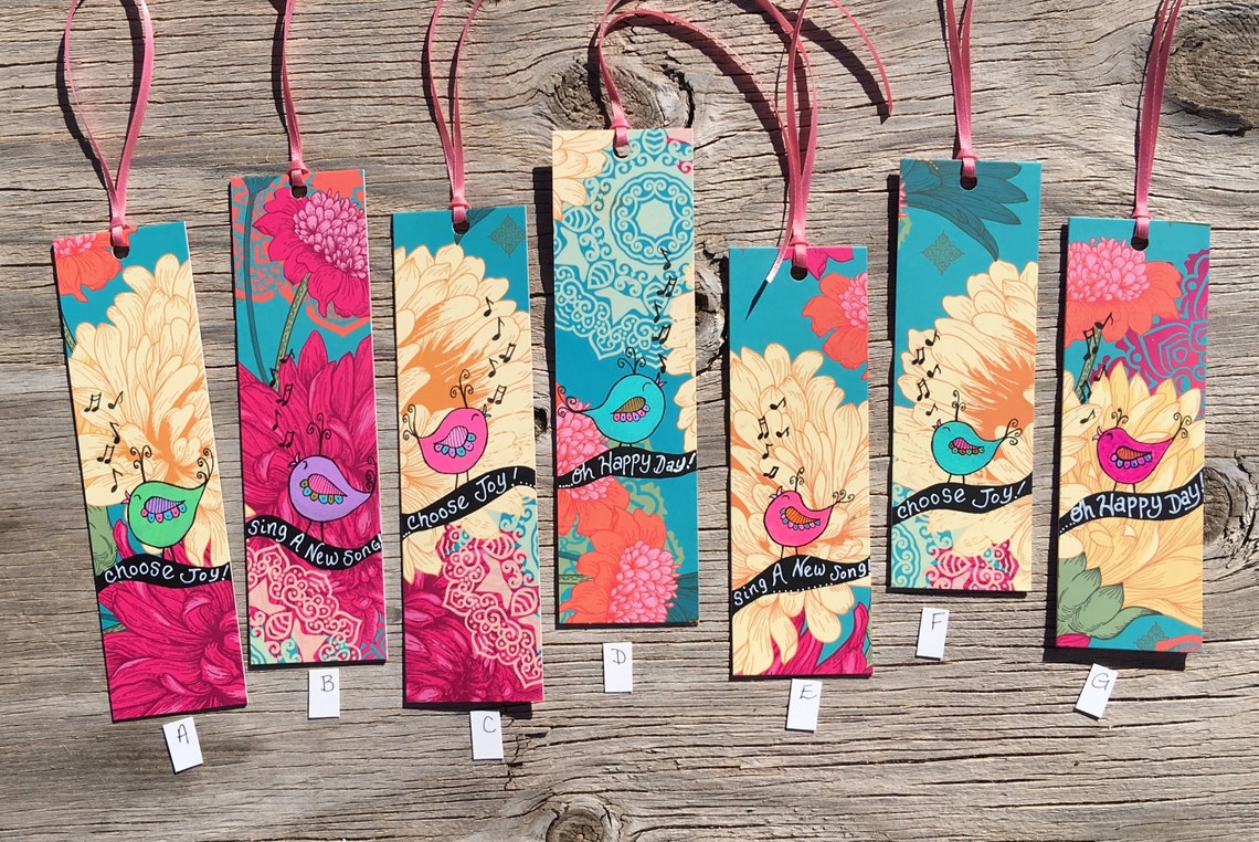 Hand Painted Bookmarks YOU CHOOSE Style Bookworm Gift - Book Lover ...