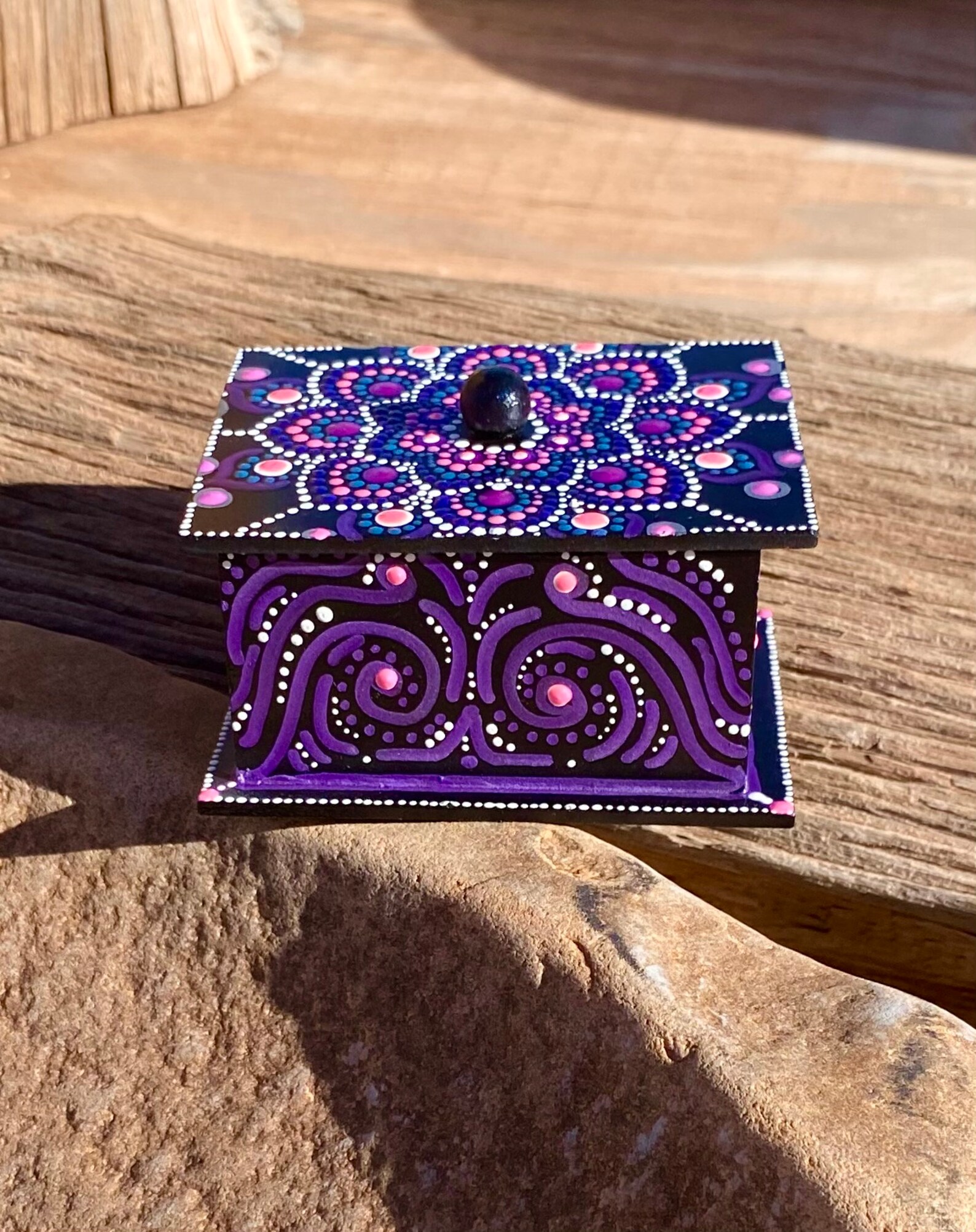 Hand Painted Decorative Trinket Boxes YOU Choose Dotted Mandala Dot Art ...