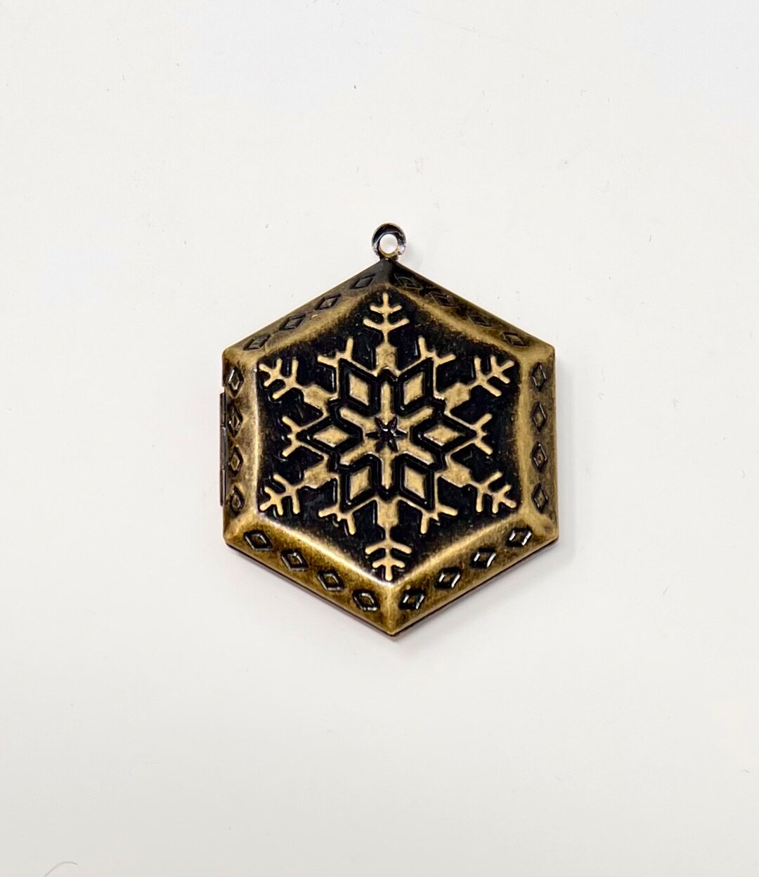 Antiqued Brass Snowflake Locket Picture Lockets Solid Perfumes - Etsy