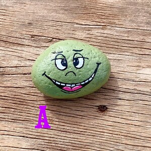 Handpainted Silly Face Art Rocks LARGE Funny Face Potted Plant Pals ...