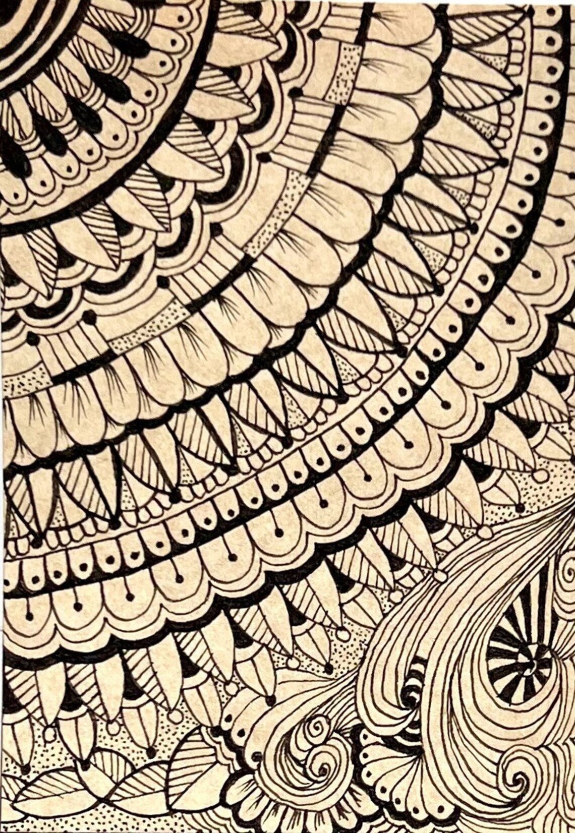 Changing Weather ACEO ORIGINAL Zentangle Style Ink on Aged Color ...