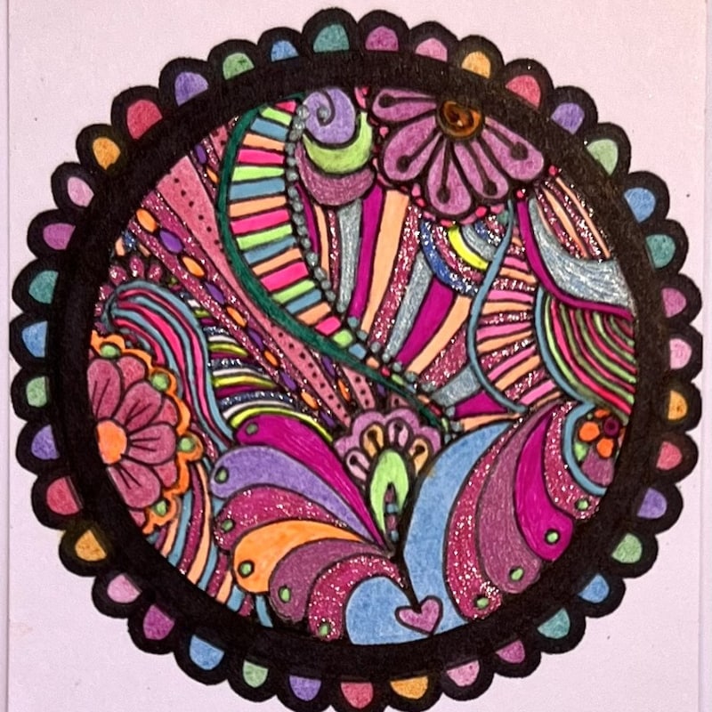 Colorful Zentangle - Etsy