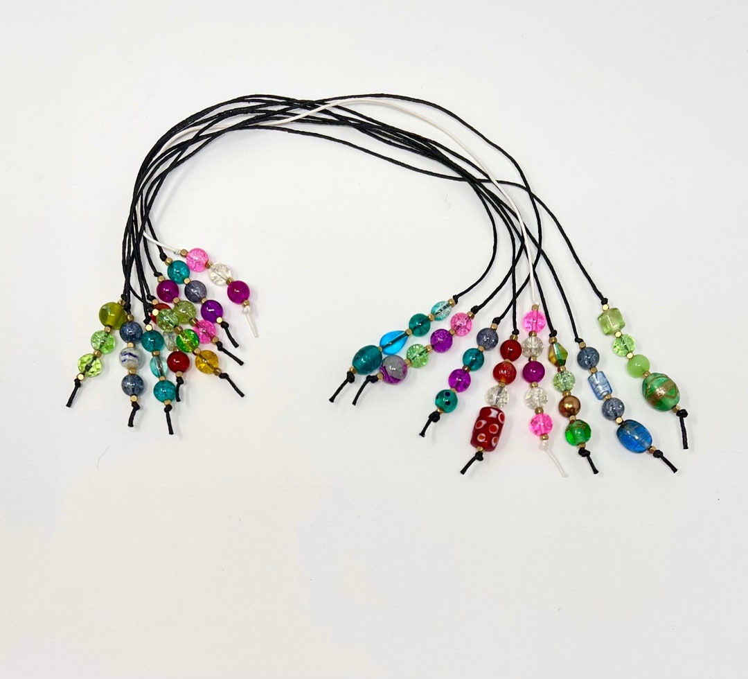 Assorted Beaded Bookthongs String Bookmarks Bookworm Gift Book Lover ...