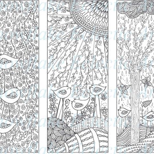 DIY Printable Coloring Page BOOKMARKS - Instant PDF Digital Download ...