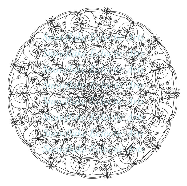 2020 Mandala Coloring Page Bundle B Includes 7 Pages Instant Etsy