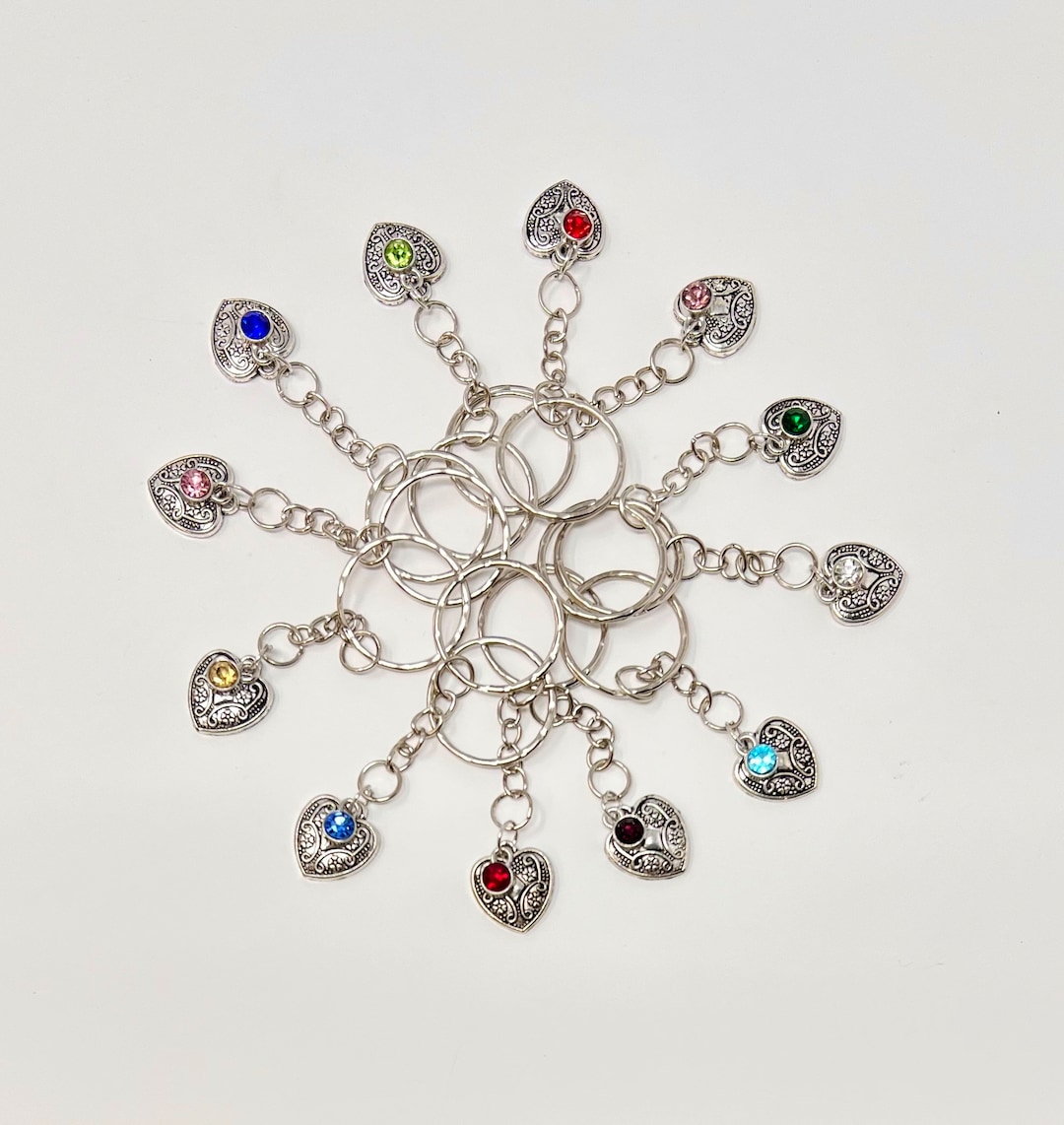 Handcrafted Crystal Birthstone Heart Key Chain You Choose Gift Key ...