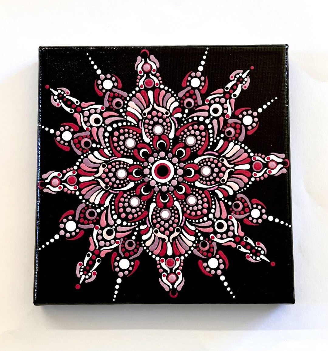Purple Pinky Small Dot Art Acrylic Painting 6 X 6 Inch Canvas Reds ...