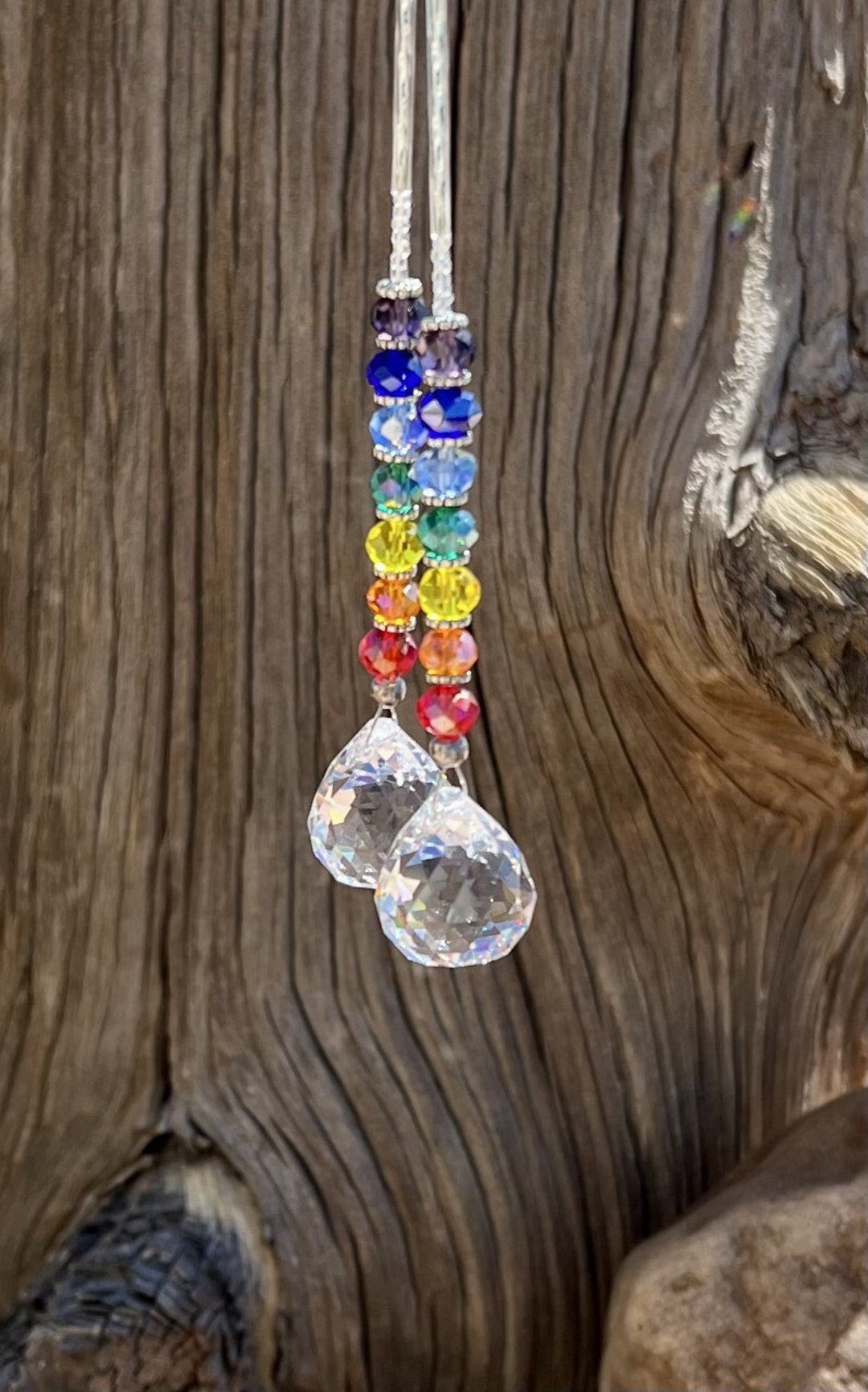 Asfour Crystal Prism 20mm Chakra Suncatcher Rear View Mirror Car Charm ...