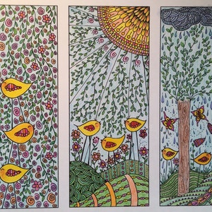 DIY Printable Coloring Page BOOKMARKS - Instant PDF Digital Download ...