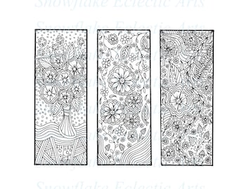 DIY Printable Coloring Page BOOKMARKS Instant PDF Digital | Etsy