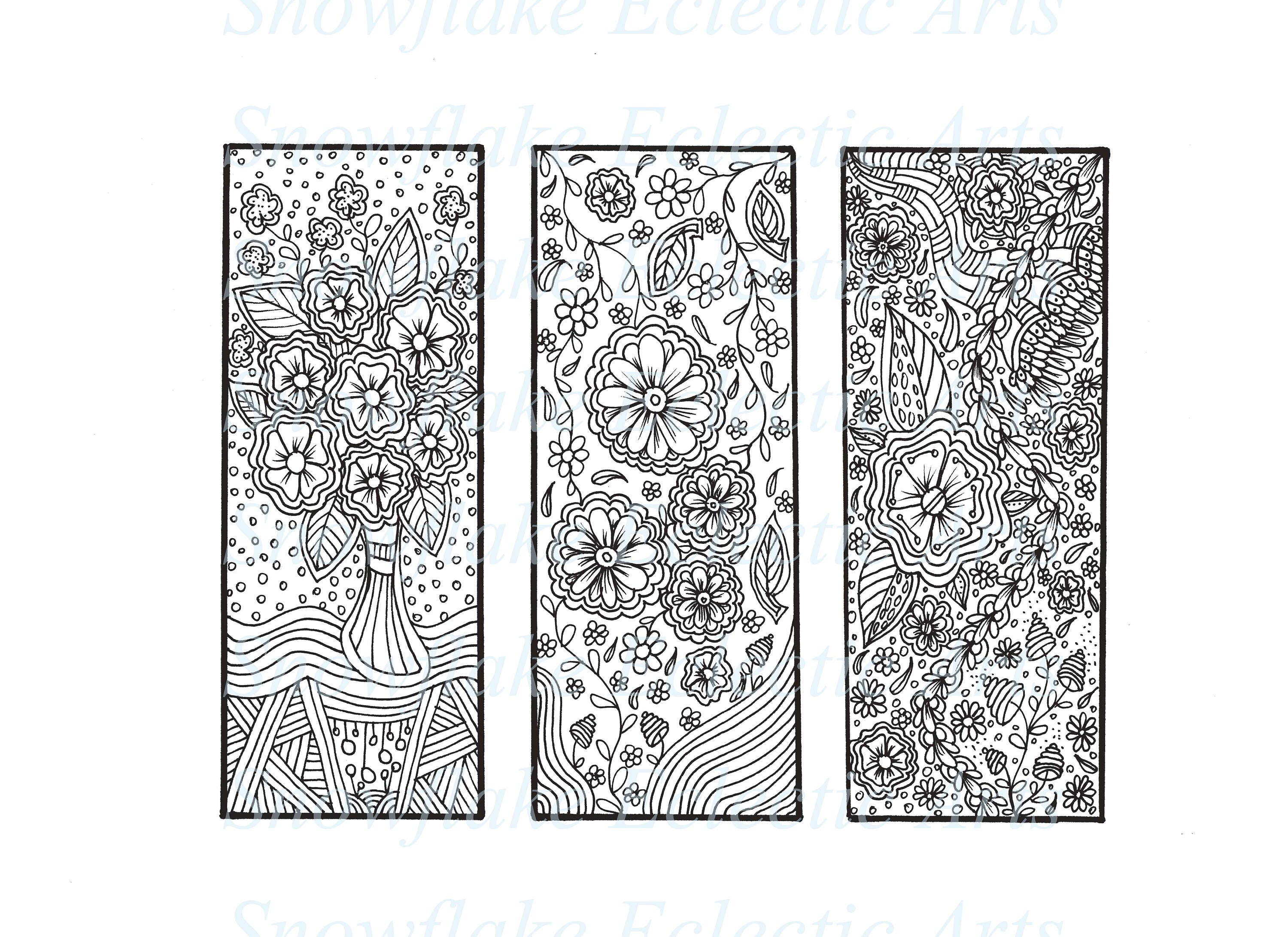 DIY BOOKMARKS Instant PDF Digital Download Printable Coloring Page Busy ...