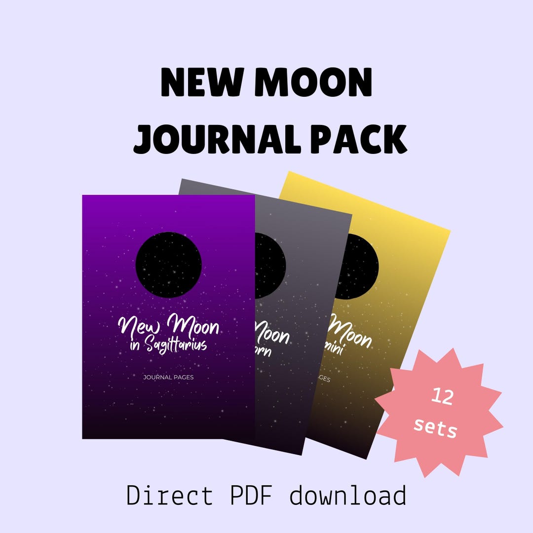 New Moon Journal Pack | Printable New Moon Zodiac Journal Collection ...
