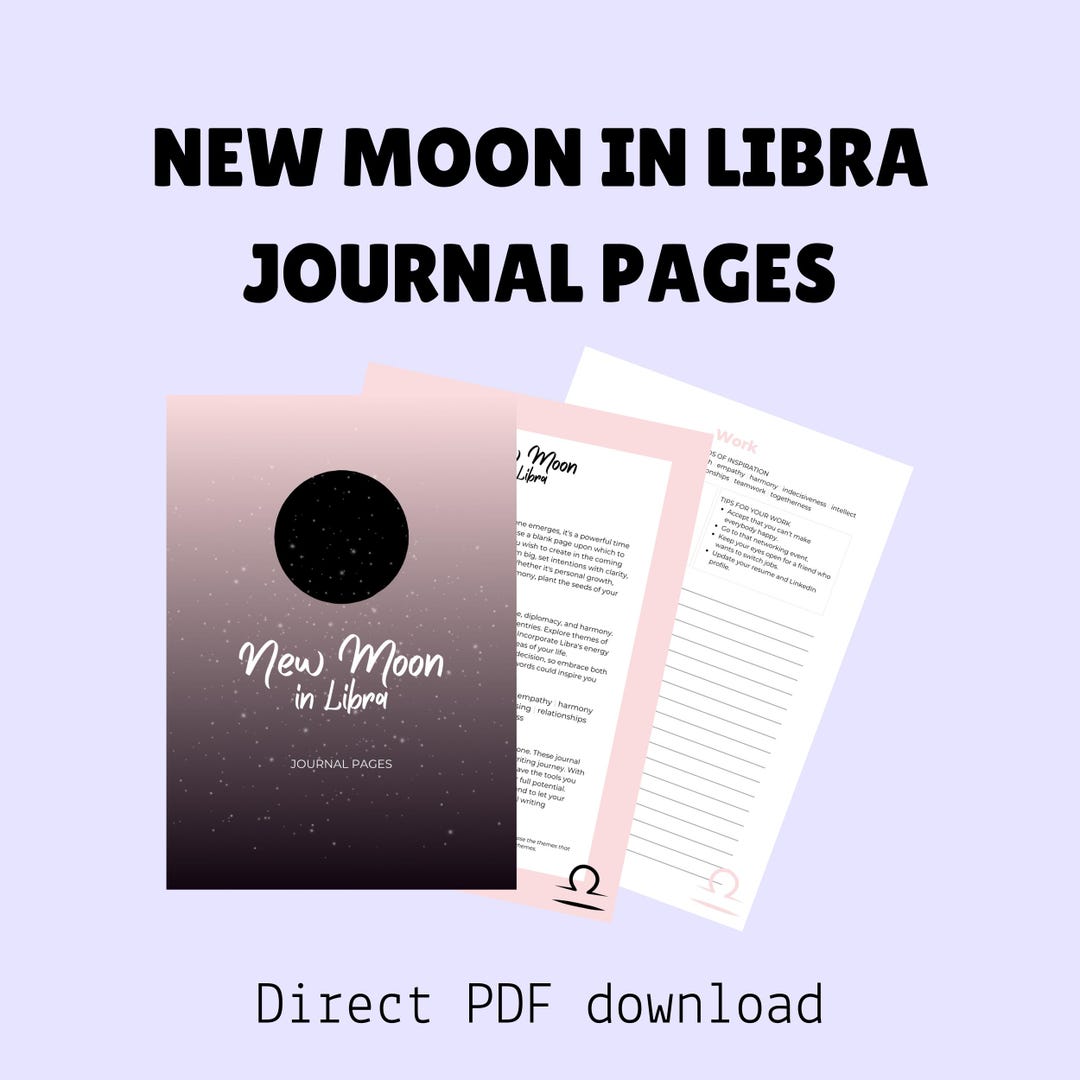 New Moon in Libra Journal Pages | Printable Moon Journal New Moon Libra ...